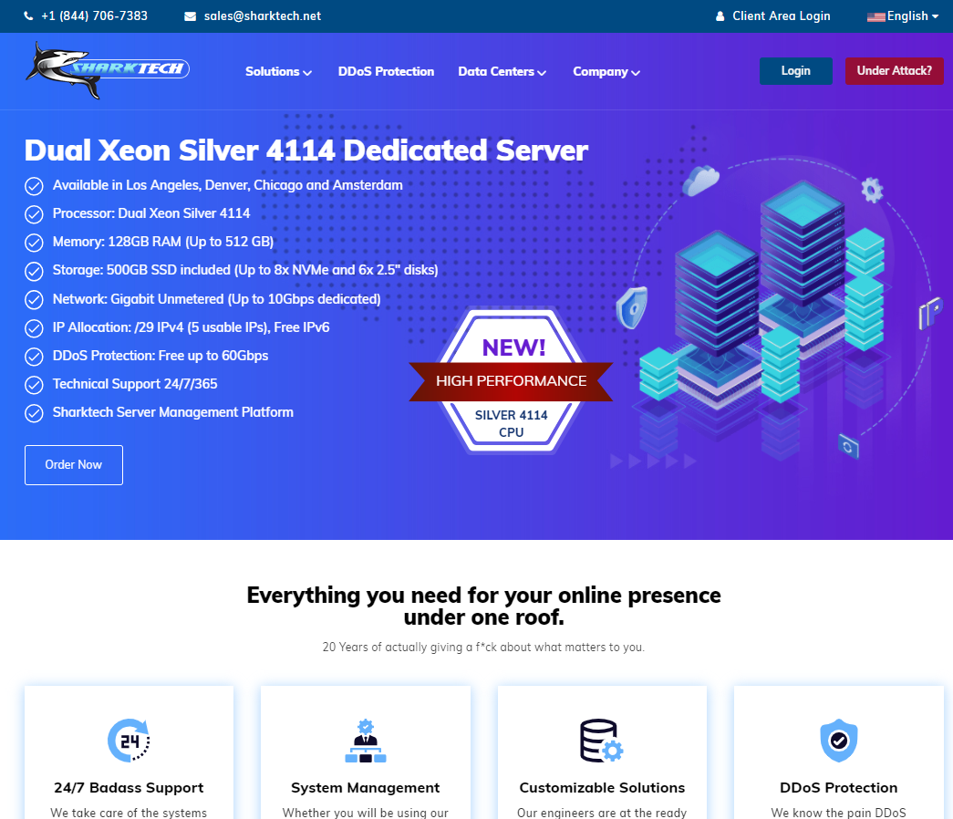 sharktech：美国高防服务器清货甩卖(丹佛)，$129/月，2*E5-2678v3/64g内存/1T NVMe/1Gbps带宽（不限流量）-VPS推荐-神马VPS