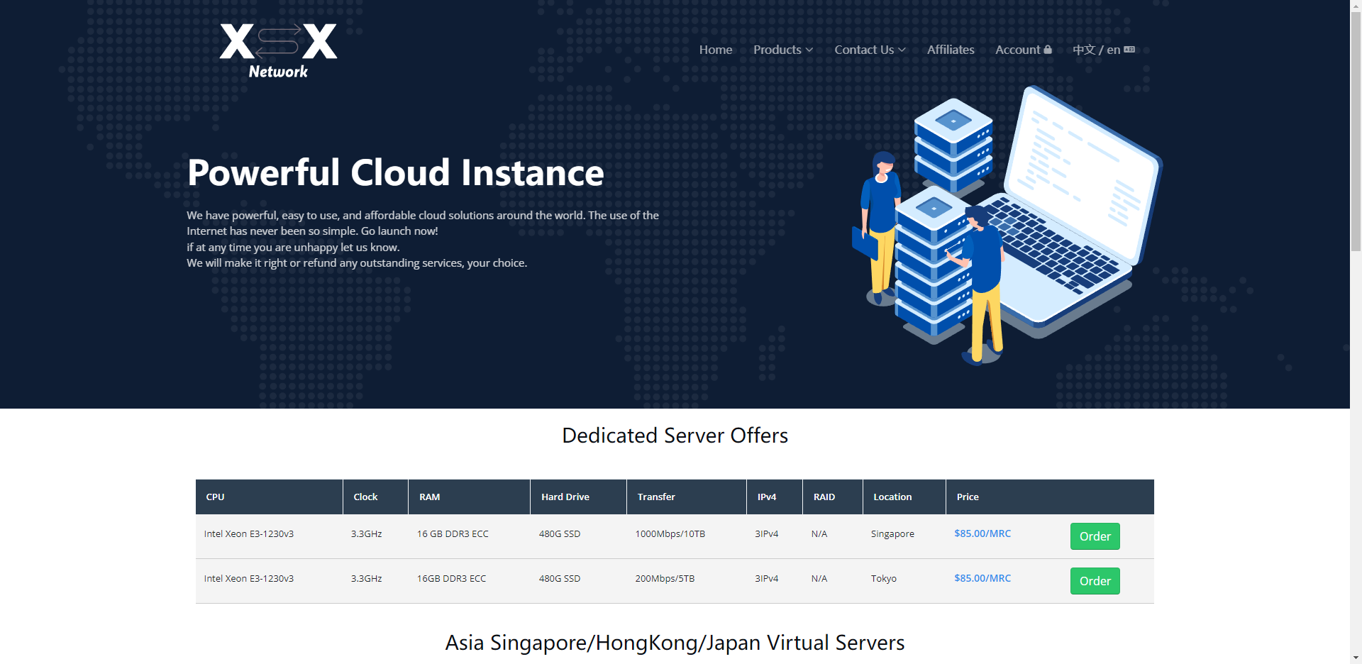 XSX Networt香港/新加坡/东京VPS：38.5美元/年，支持支付宝/Paypal，原PZEA品牌-神马VPS
