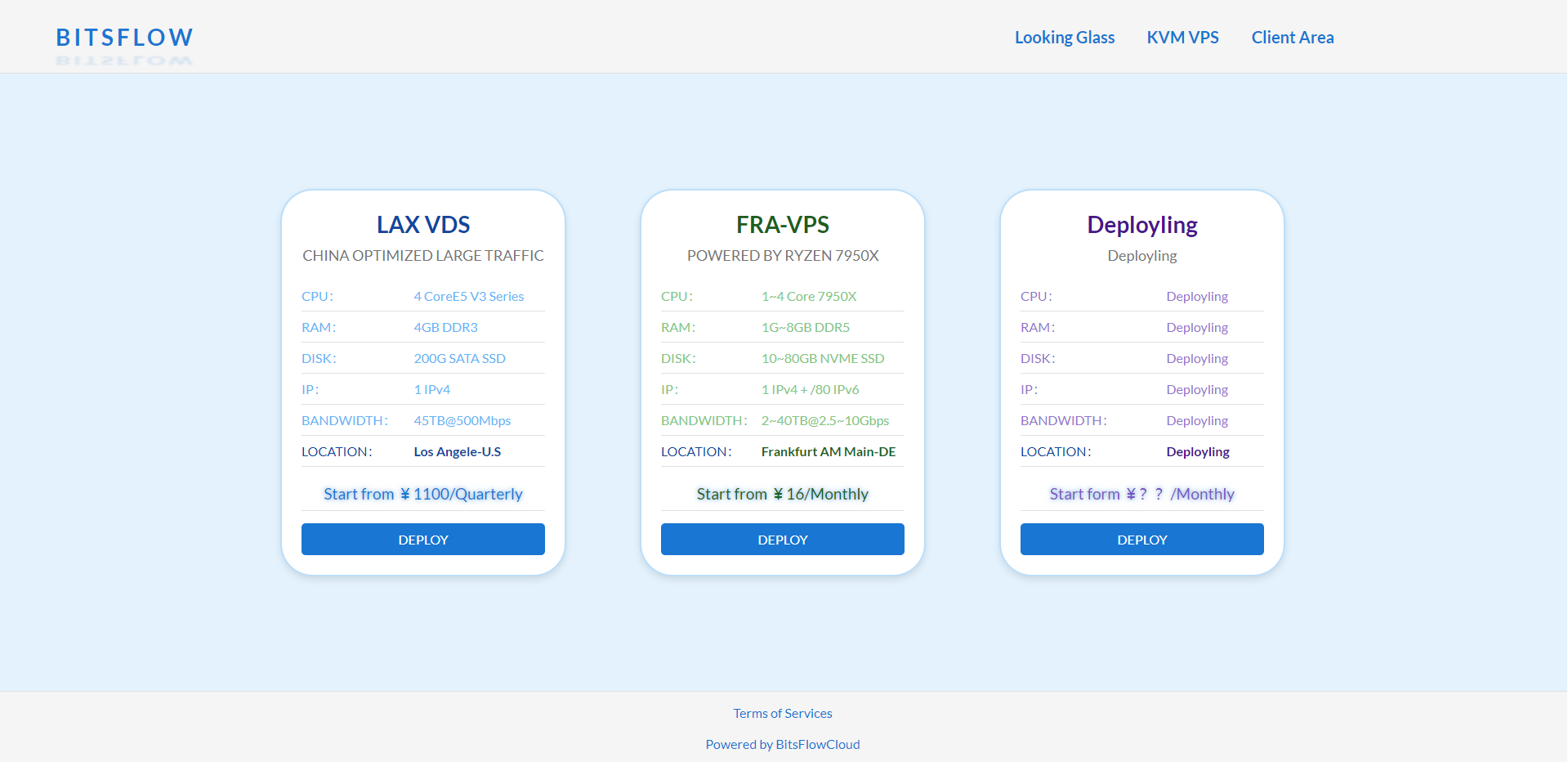 bitsflow.cloud KVM虚拟，AMD Ryzen 9 7950X、DDR5、NVMe SSD阵列、10Gbps带宽(512M内存的限制2.5Gbps)、自带一个IPv4+/80 ...